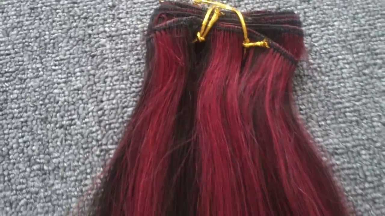 Mixed Color Hair Weft Extensions - YouTube