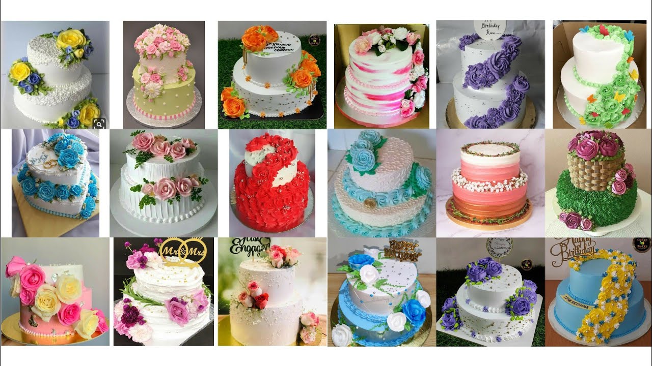 Two tier cake decorating ideas.... দুই তলা কেকের ডিজাইন.... - YouTube