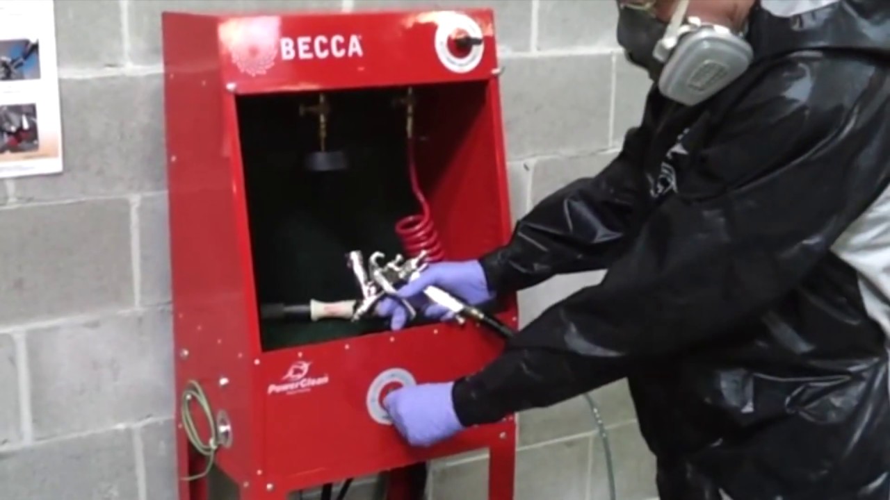 BECCA S50M Solvent Spray Gun Cleaner Operation - YouTube