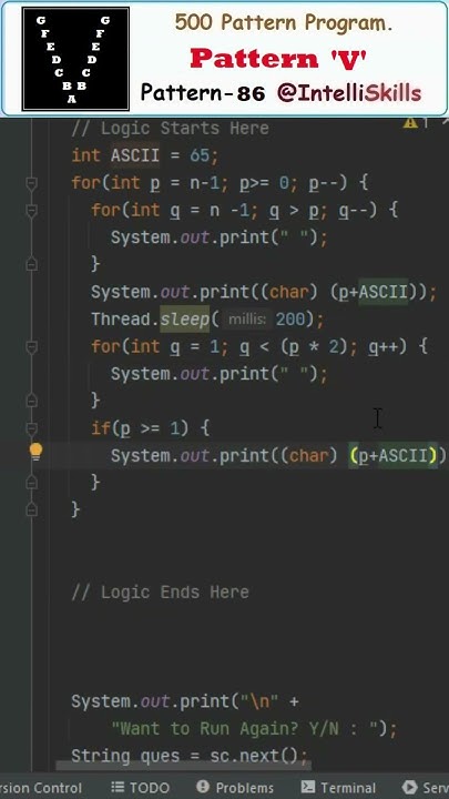 Java Pattern 86 Print V 500 Java Pattern Programs Shorts Java