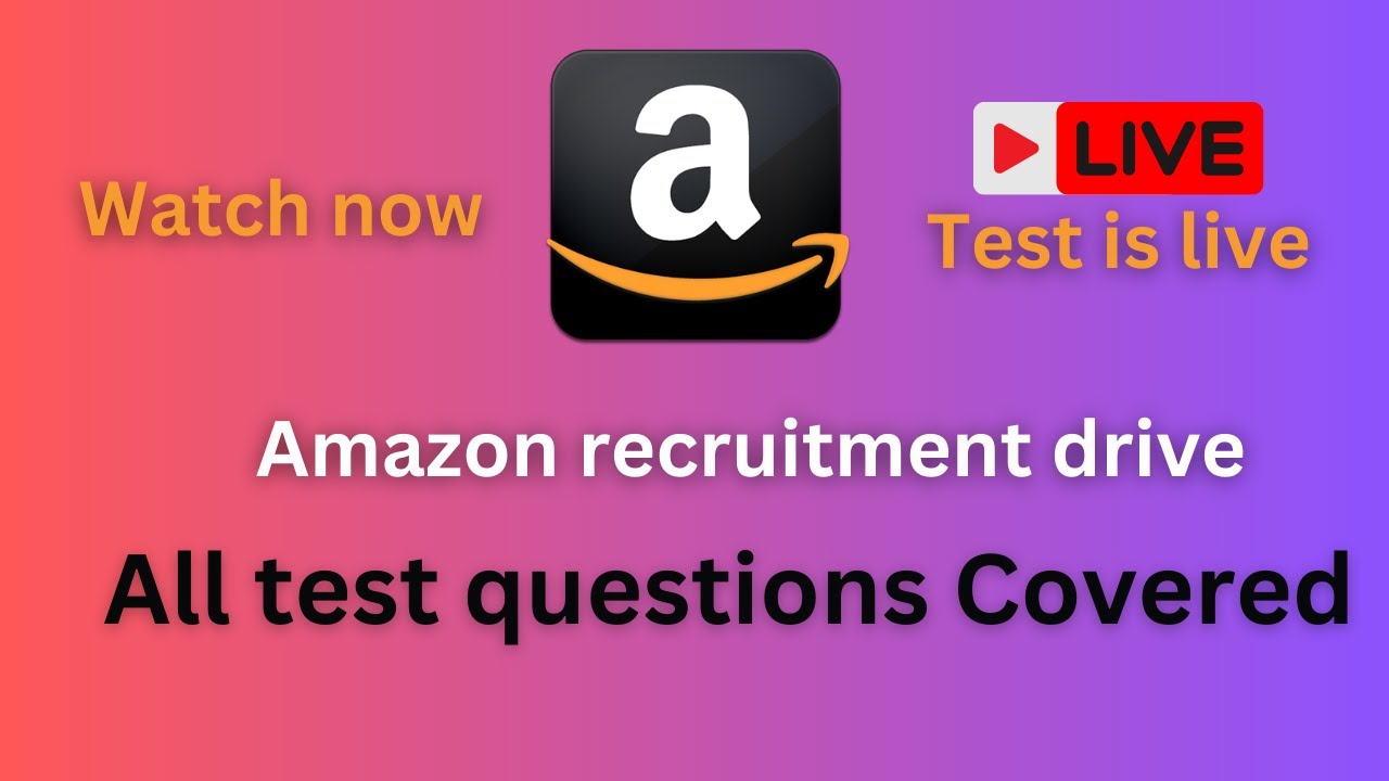 Amazon test questions live , amazon recruitment drive 2025 - YouTube