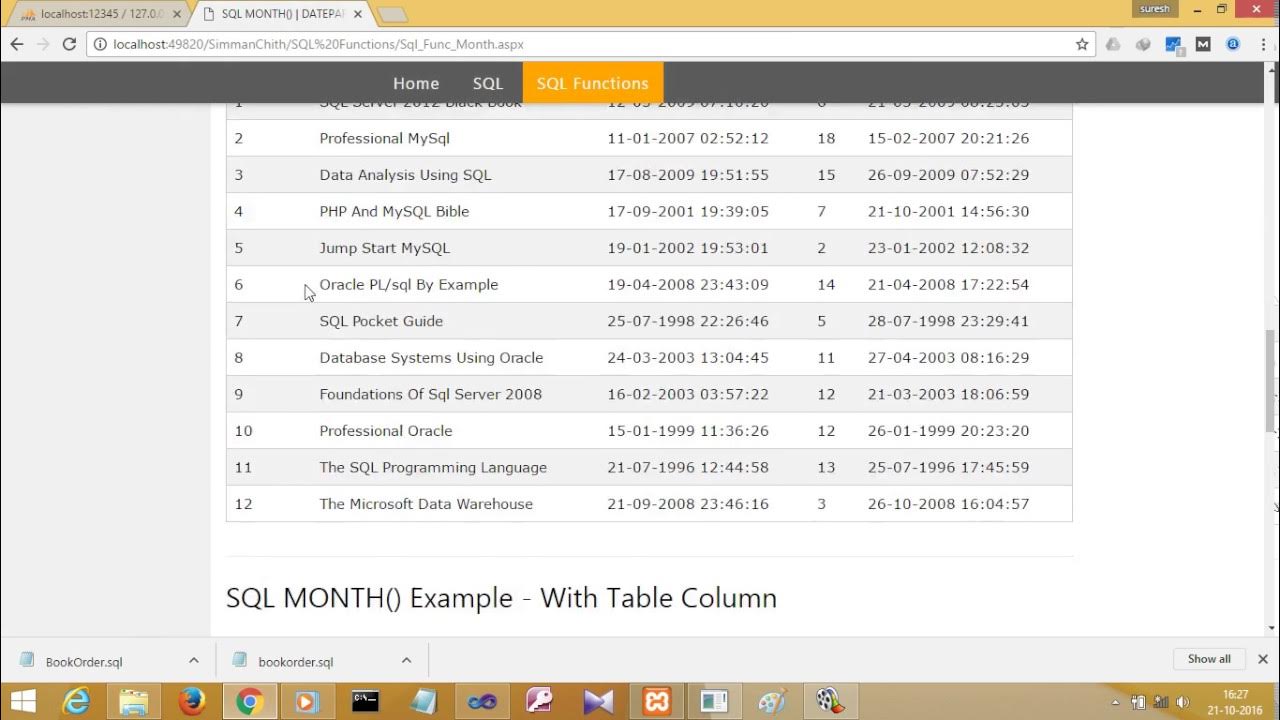 SQL MONTH() Function - YouTube