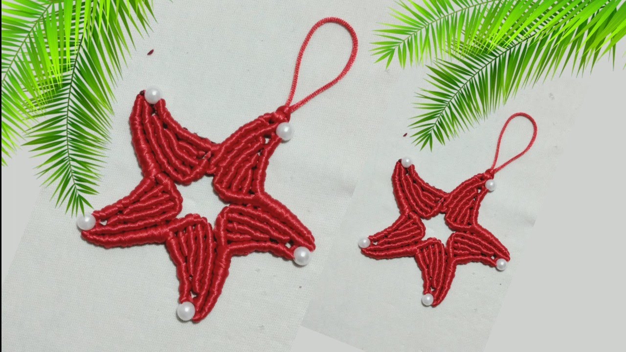 TUTORIAL*GANTUNGAN KUNCI BINTANG LAUT*STARFISH MACRAME KEYCHAIN*SOUVENIR*MACRAME ANIMAL*LANYARD ...