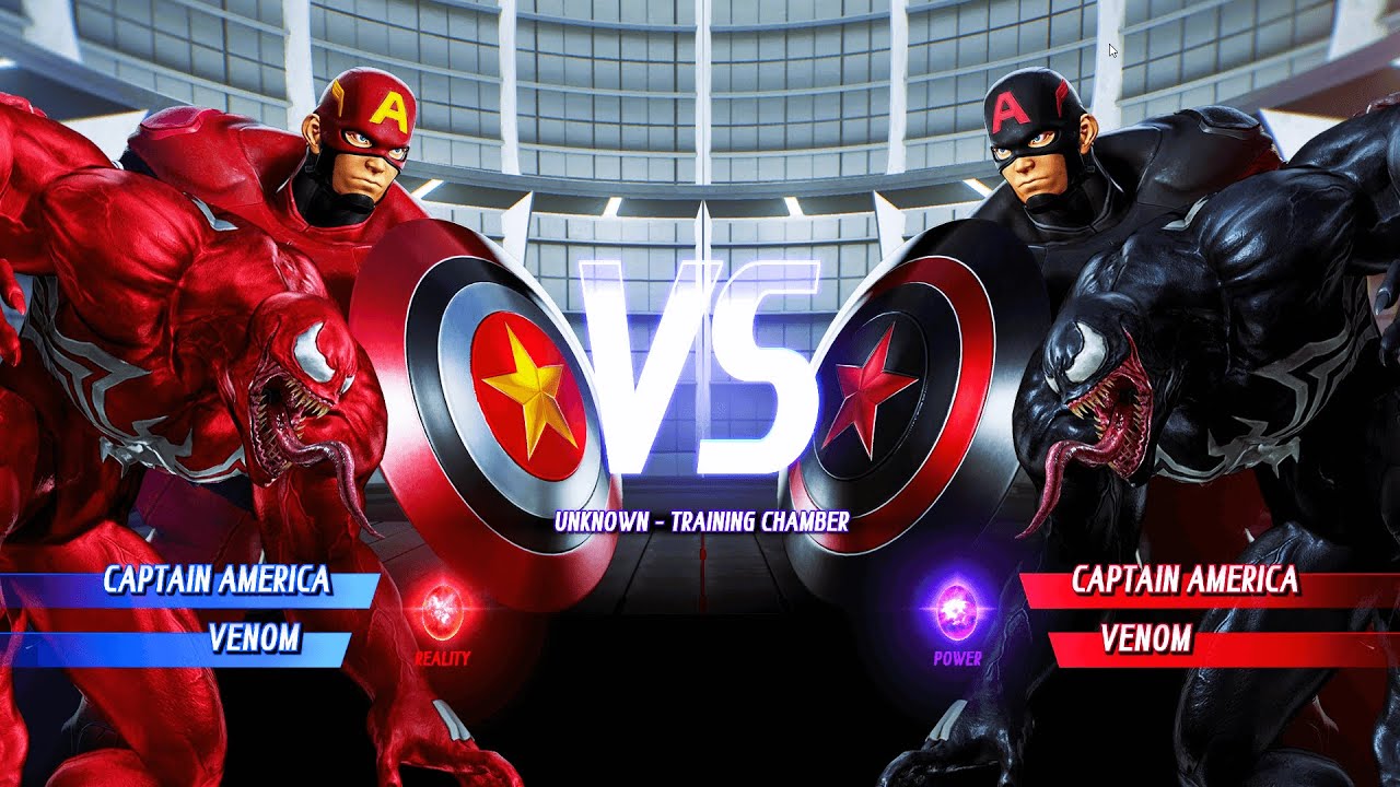 Red Captain America & Red Venom vs Black Captain America & Venom ...