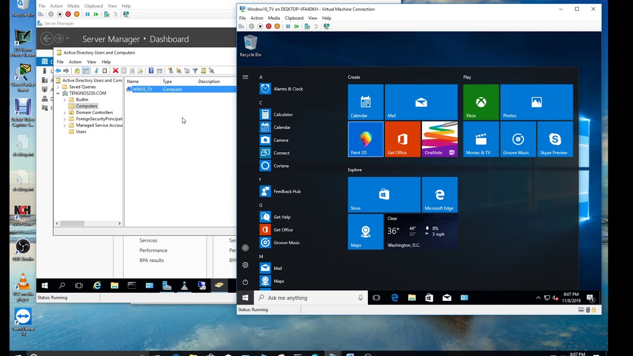 Join a PC to a Domain & Create A Host A Record For RDP Connection - YouTube