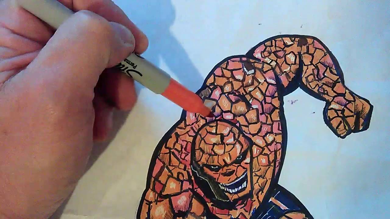 My drawing of The Thing from the fantastic four comics. - YouTube