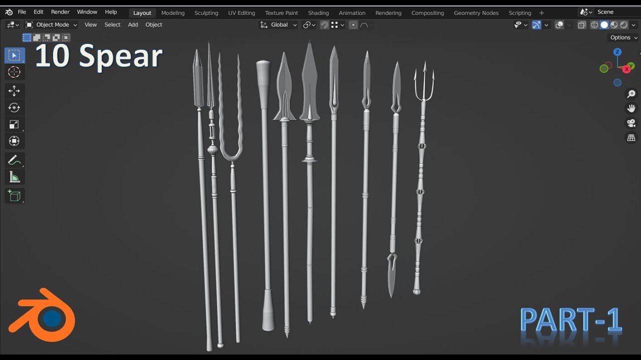 Best Antique Spear In Blender || Speedup modelling || Part-1 - YouTube