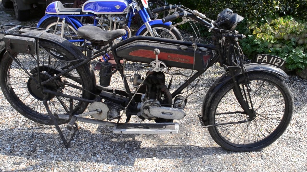 1921 Blackburne barn stored motorcycle for auction - YouTube