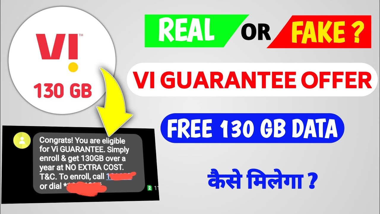 Vi 130 GB Free Data Trick | Vi Guarantee Offer 2024 - YouTube