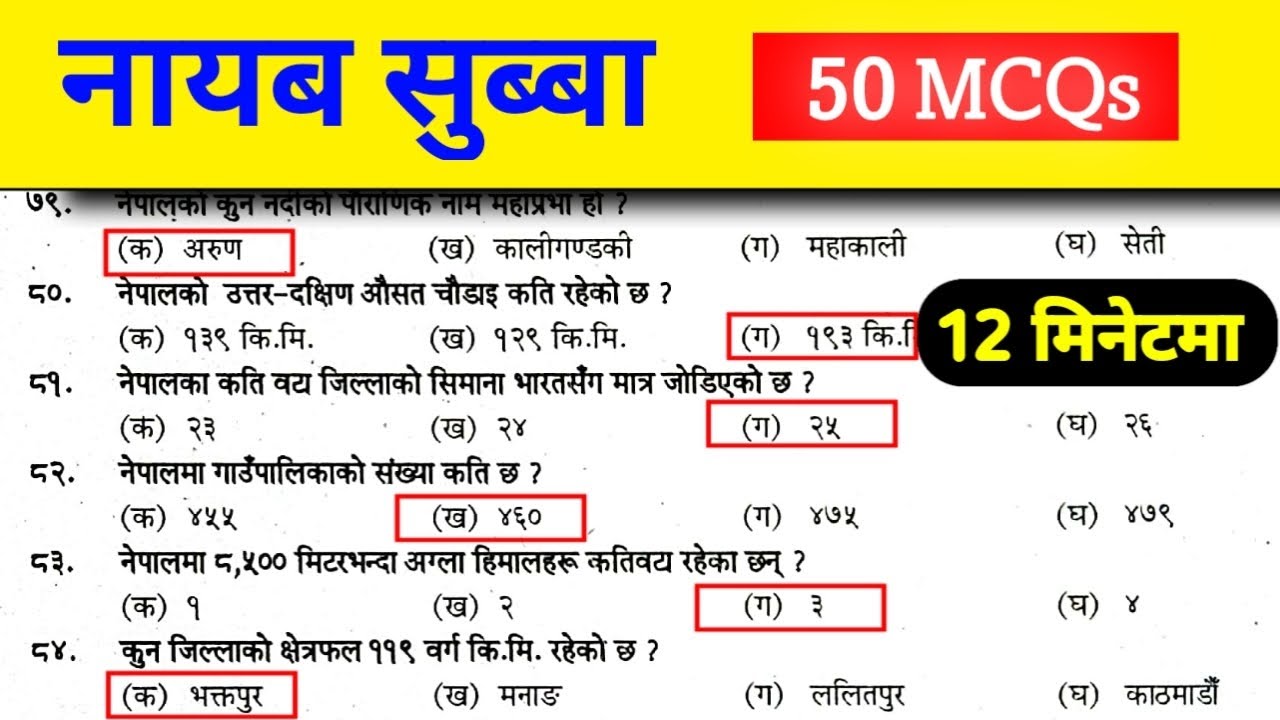 Nayab Subba First Paper 2081 | नायब सुब्बा प्रथम पत्र 2081 | Nayab ...