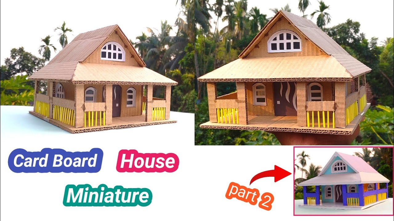 DIY Miniature Card Board House // Miniature House Model Part –1 // Card ...