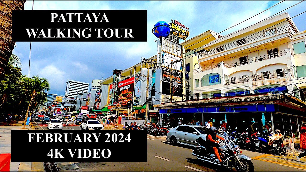 Pattaya Beach Road Walking Tour - March 2024 - 4K VIDEO - พัทยา - YouTube