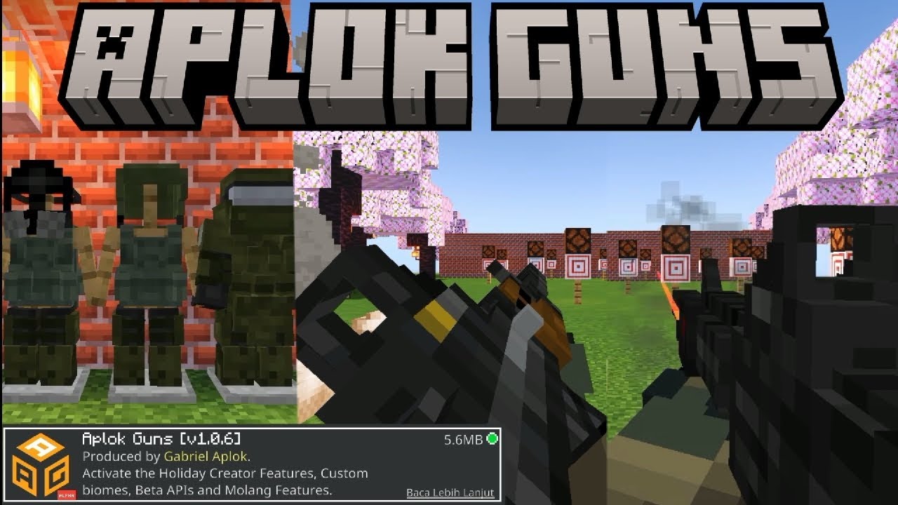 ADD-ON GUNS REALISTIC [APLOK GUNS] MCBE/MCPE V1.20.40 - V1.20.41.02 ...