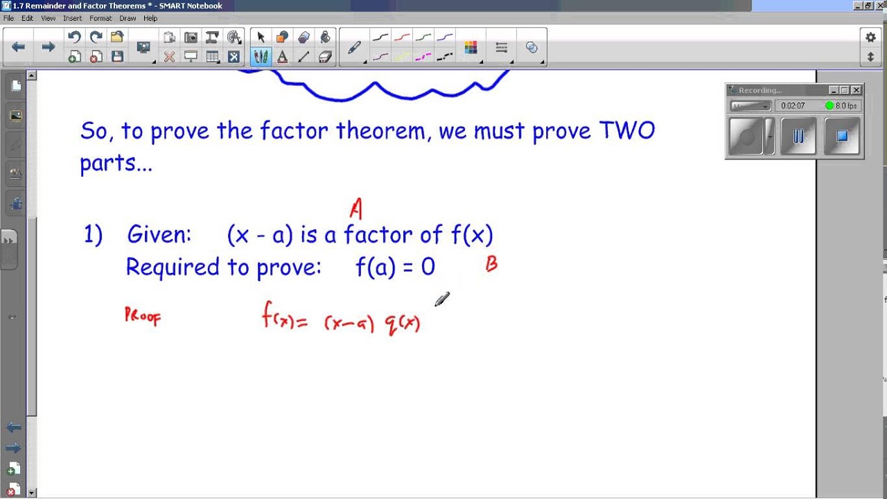 1 7 P3 Proof of the Factor Theorem - YouTube