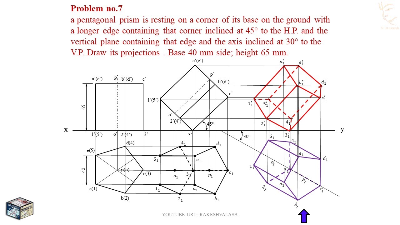 Experiment 7.4 Draw the projections of solids inclined to both the ...