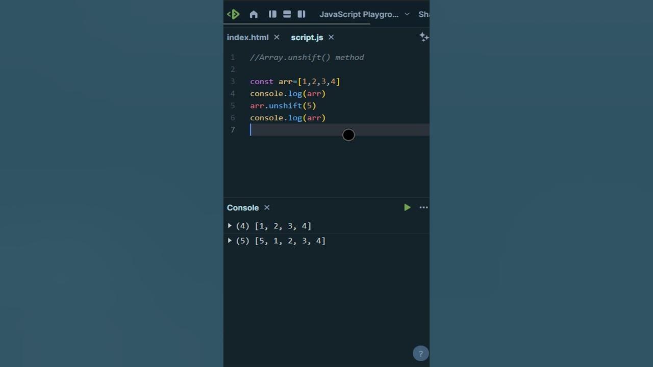 Javascript Tricks Arrayunshift Method Shorts Codingshorts Youtube
