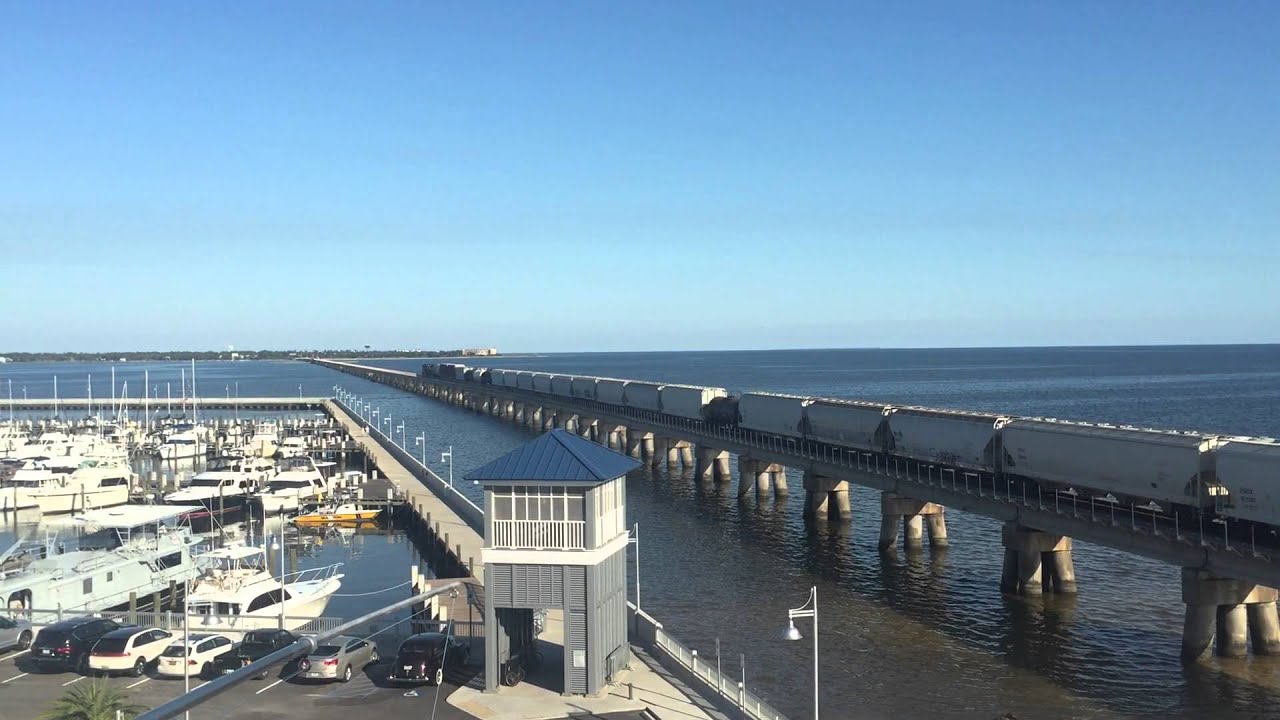 Train Crossng Bay Saint Louis Bridge - YouTube