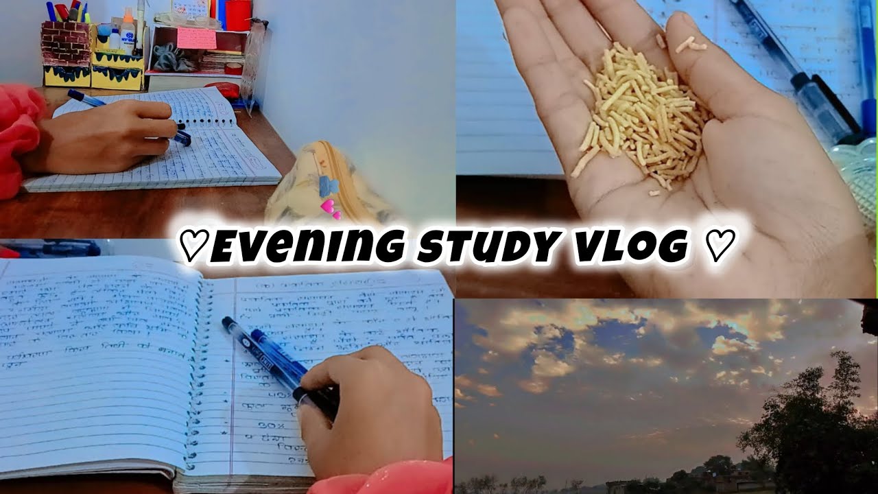 Evening Study Volg ♡🌷 evening study routine 🌈🌷 study with me 🍀🤞#vlogs - YouTube