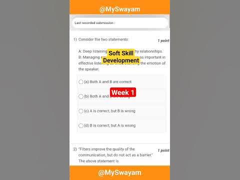 Soft Skill Development Week 1 || NPTEL Answers 2024 #nptel #nptel2024 #assignment #solved - YouTube
