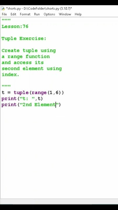 How To Access Tuple Element Using Index In Python Shorts Python Coding Pythontricks