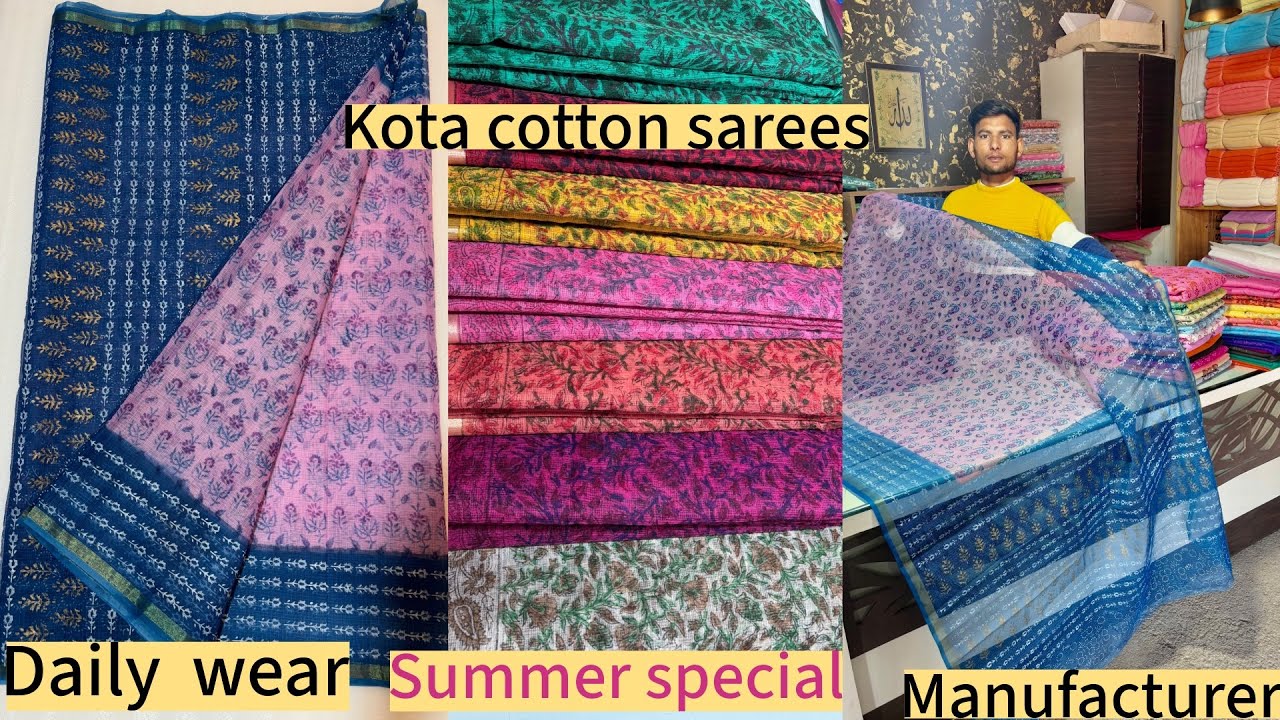 Kota cotton saree / daily wear/ manufacturer #wholesale - YouTube