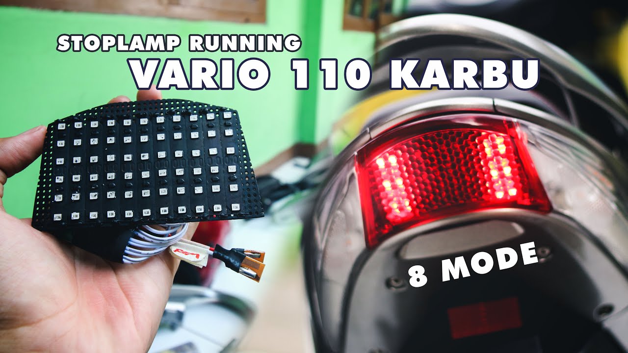 PASANG STOPLAMP RUNNING DI VARIO 110 KARBU 8 MODE OTOMATIS - YouTube