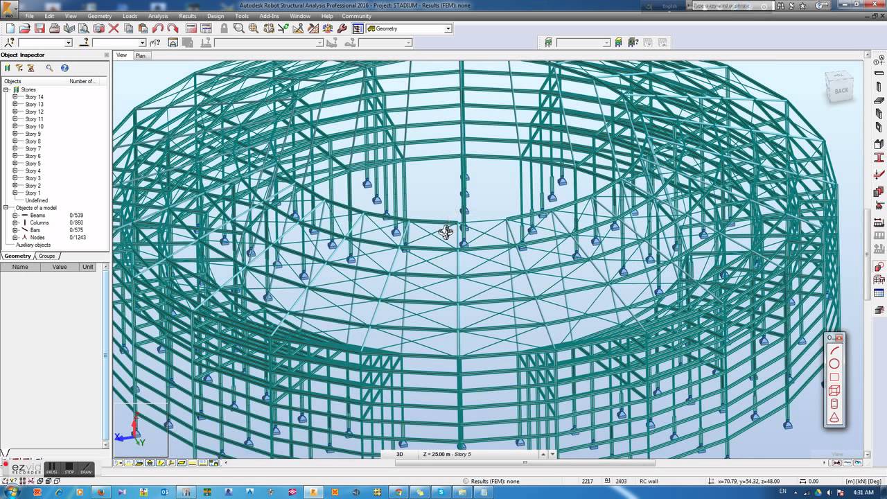 Structural Model of A Stadium in Autodesk Robot Structural Analysis - YouTube