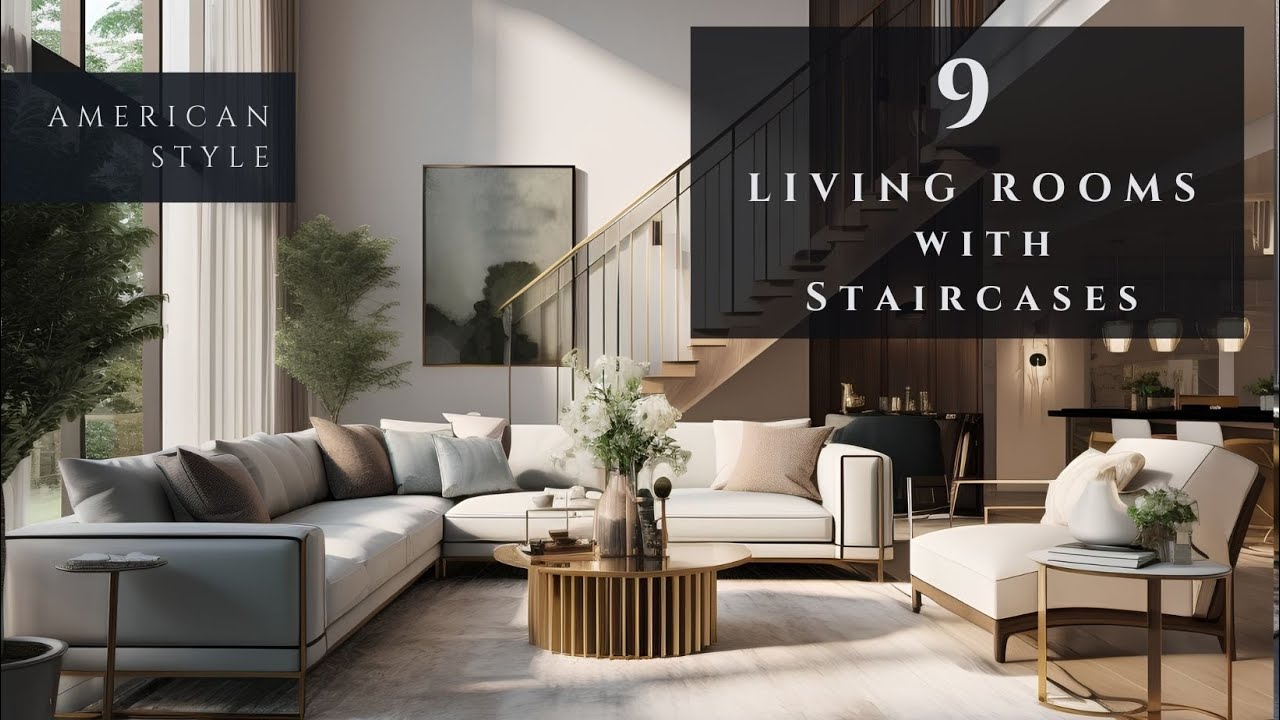 9 House Living Rooms with Striking Staircases | Modern American ...