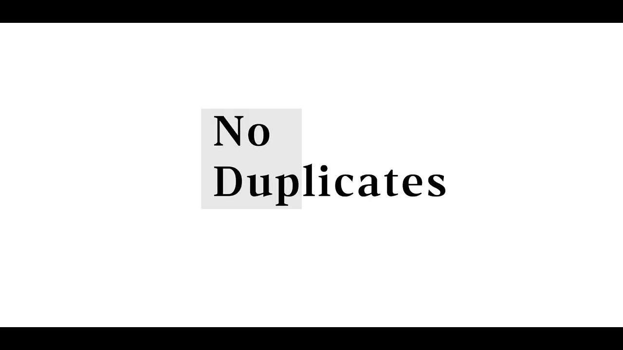 No Duplicates Product Overview YouTube No Duplicates Product Overview YouTube
