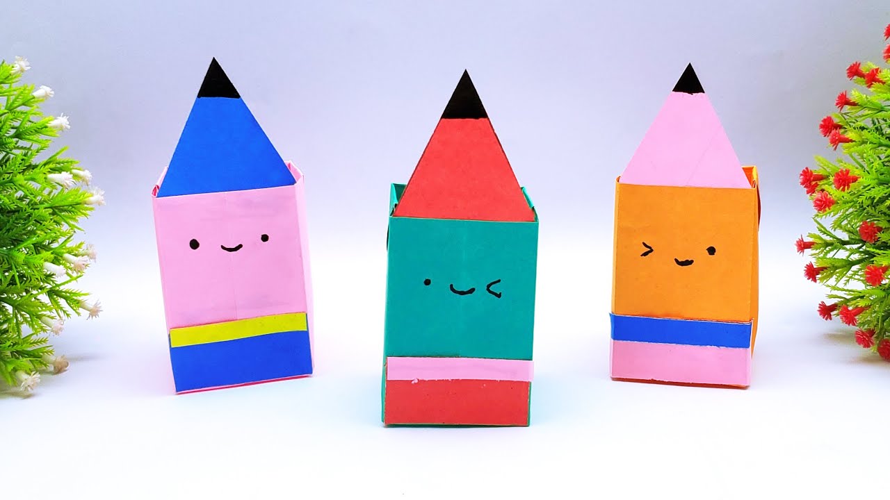 How To Make a Paper Pencil Box | DIY Paper Pencil Box Idea | Easy ...