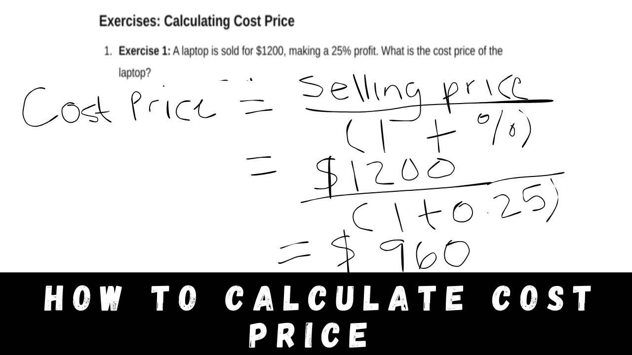 How to calculate COST PRICE - YouTube