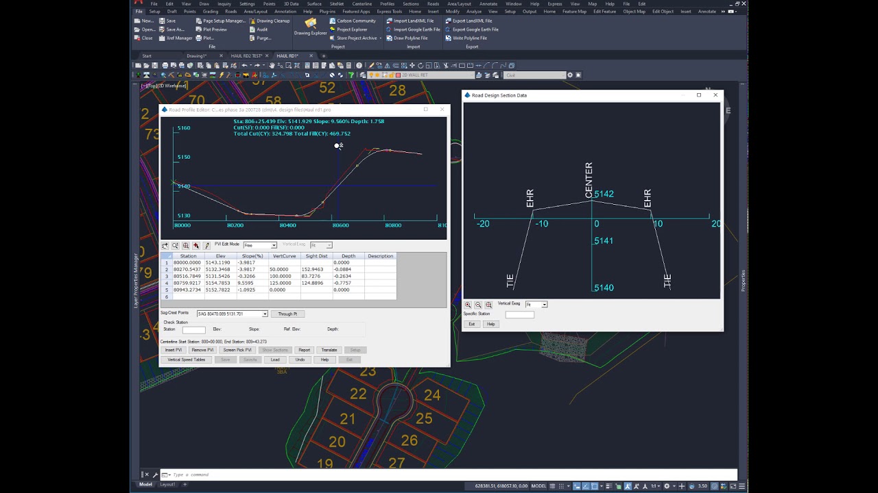 Making a Haul Road Using Carlson on top of AutoCAD - Part 2 - YouTube