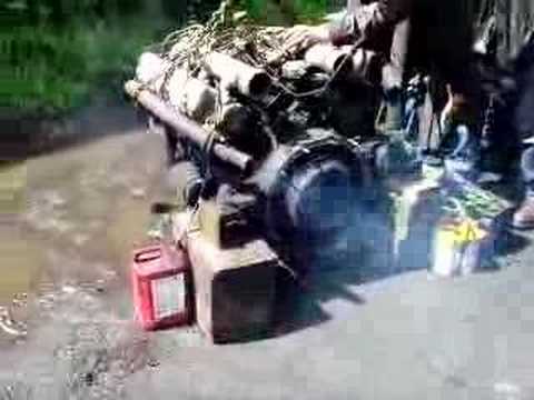 Perkins V8 diesel engine running. - YouTube