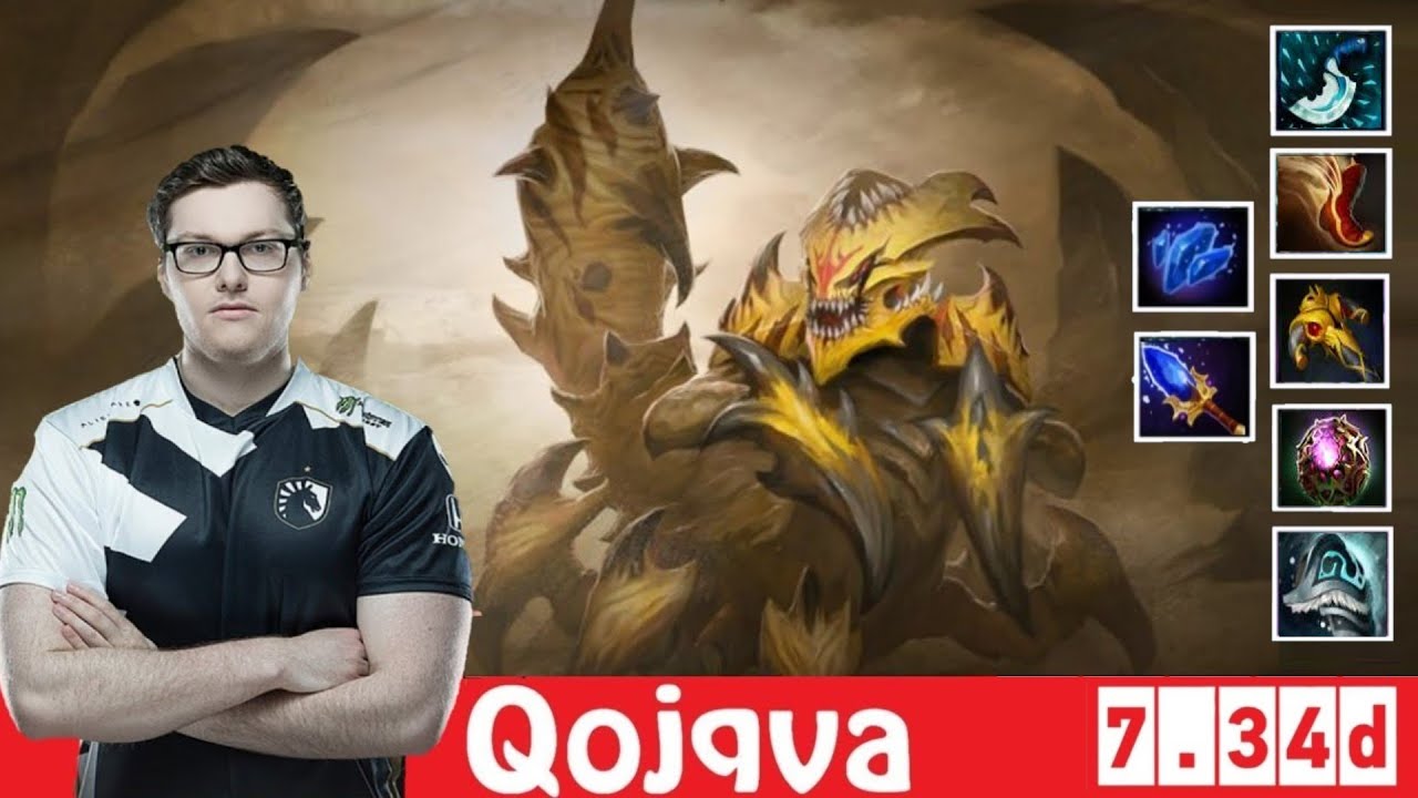 [DOTA 2] Qojqva the SAND KING [OFFLANE] [7.34d] - YouTube