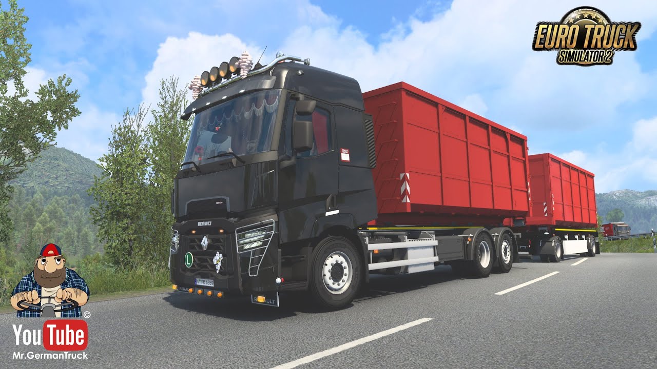 [ETS2 v1.46] Hooklift Chassis with Containers & Freight - YouTube