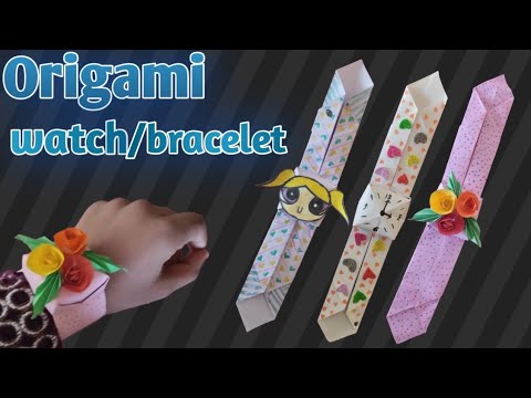 Origame | origami paper bracelet | how to make paper wrist watch ...