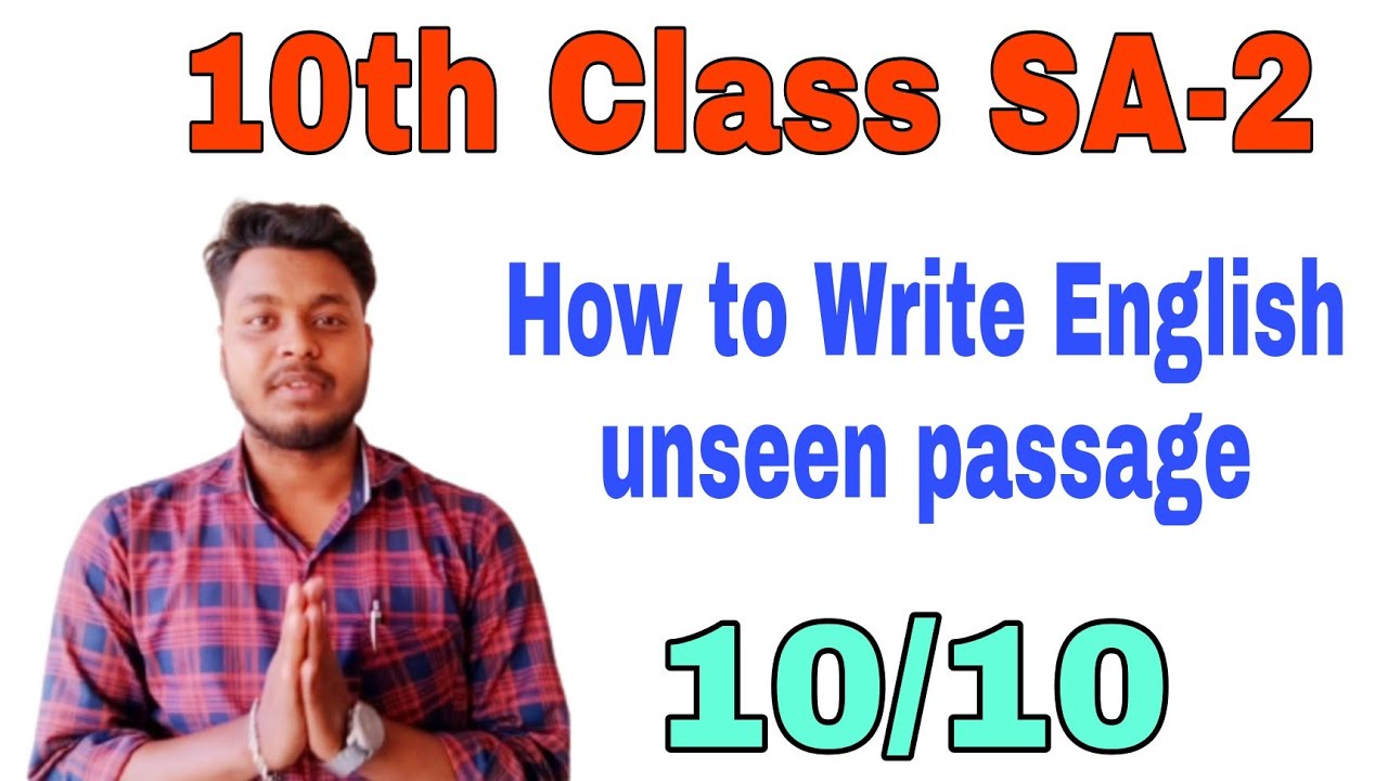 Unseen Passage How to Write//Score Good Marks On 10th SA-2 - YouTube