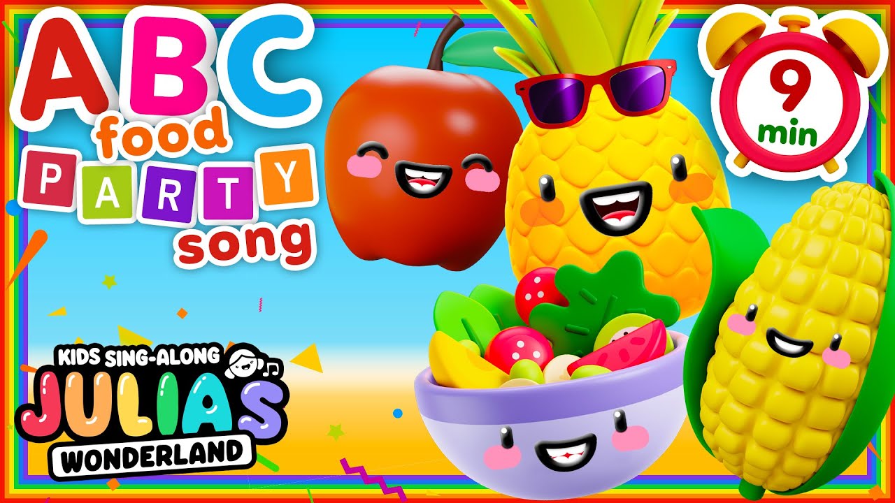 🎵🎤 The ABC Food Party! 🎉 Phonics Song For Kids (English Alphabet) 🍎🍌🌽 ...