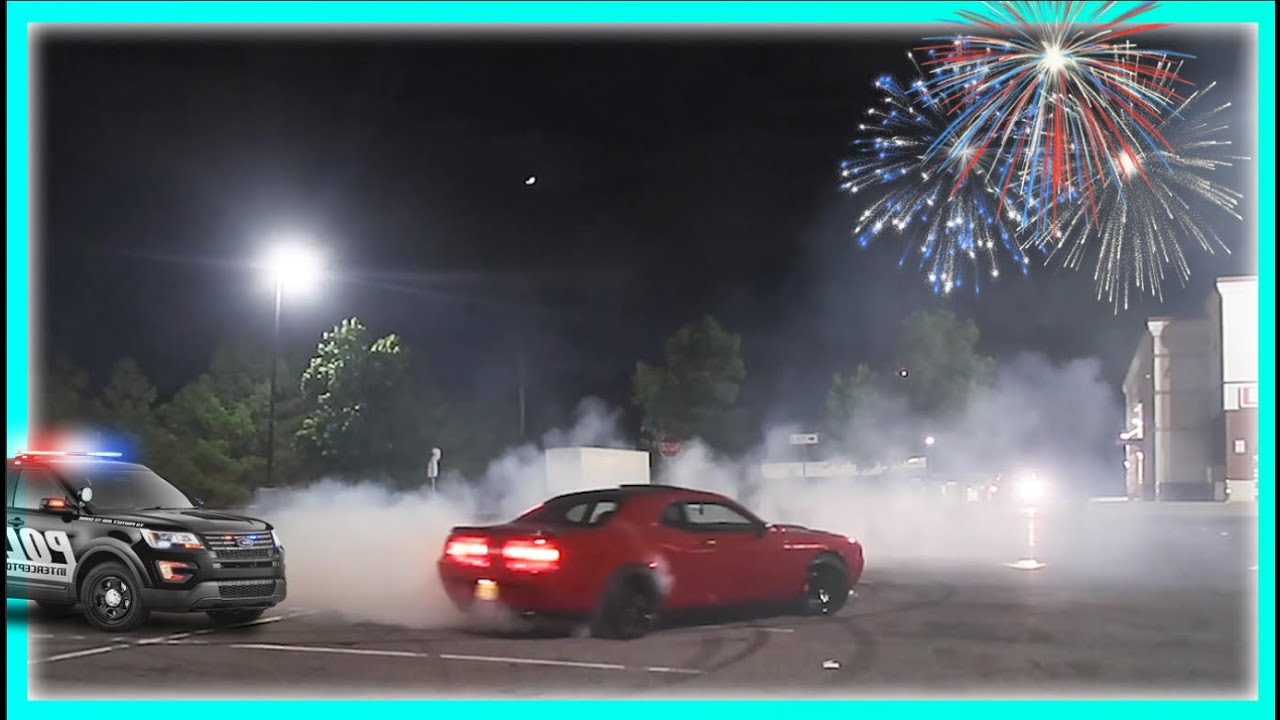 POLICE, FIREWORKS, AND BURNOUTS! (Craziest Night Ever...) - YouTube