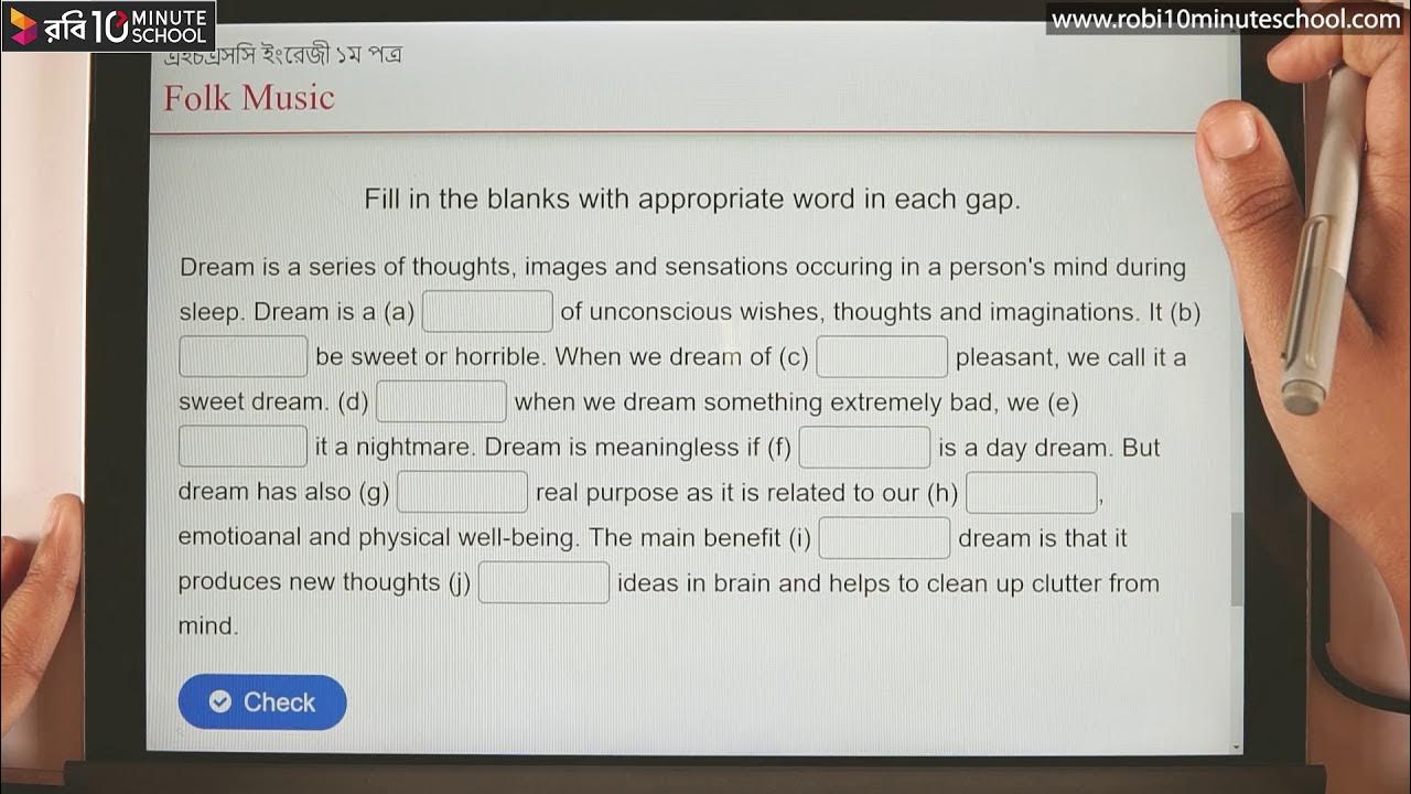 05.06. Unit 5 : Lesson 2 - Folk Music (Fill in the blanks) [HSC] - YouTube