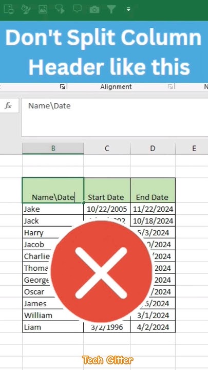 How to Split Header Column in Excel - YouTube