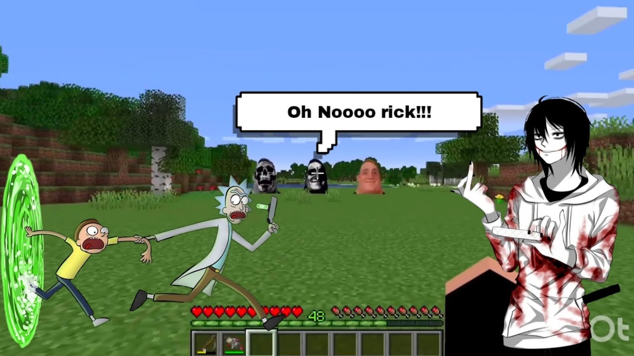 We found Rick and Morty Fighting with Nextbots in our Minecraft World!!! - YouTube