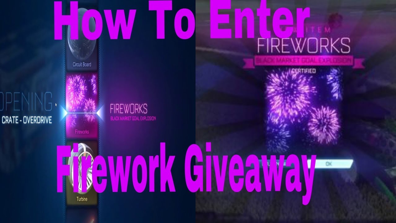 ROCKET LEAGUE FIREWORK GIVEAWAY ANNOUNCEMENT (900 SUBS) - YouTube