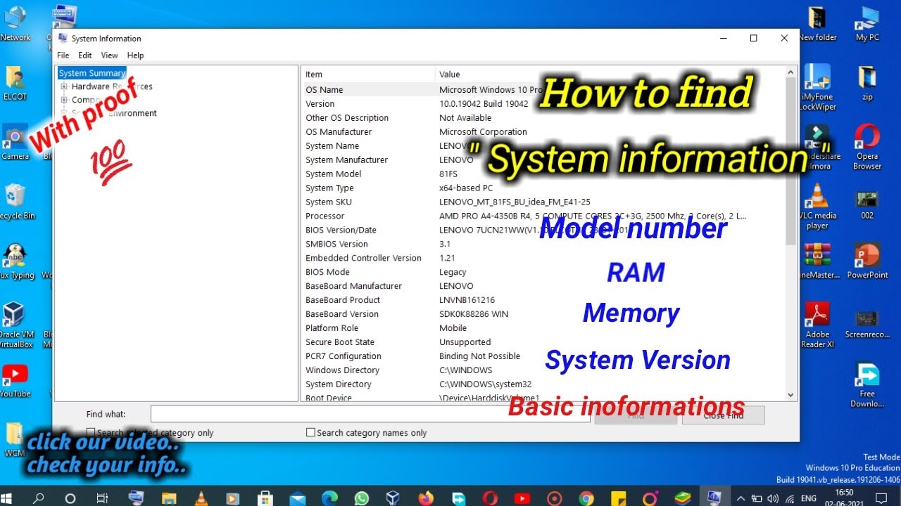 How to find system model and information | ugs info - YouTube