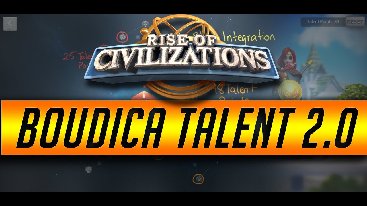 Commander Highlight Boudica Talent tree 2.0 | Rise of Civilizations ...