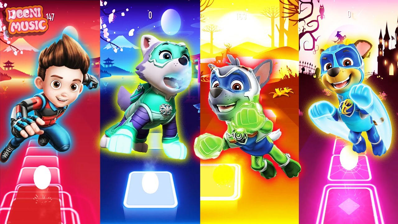 Paw Patrol Team - Mighty Pups | Tiles Hop EDM Rush - YouTube