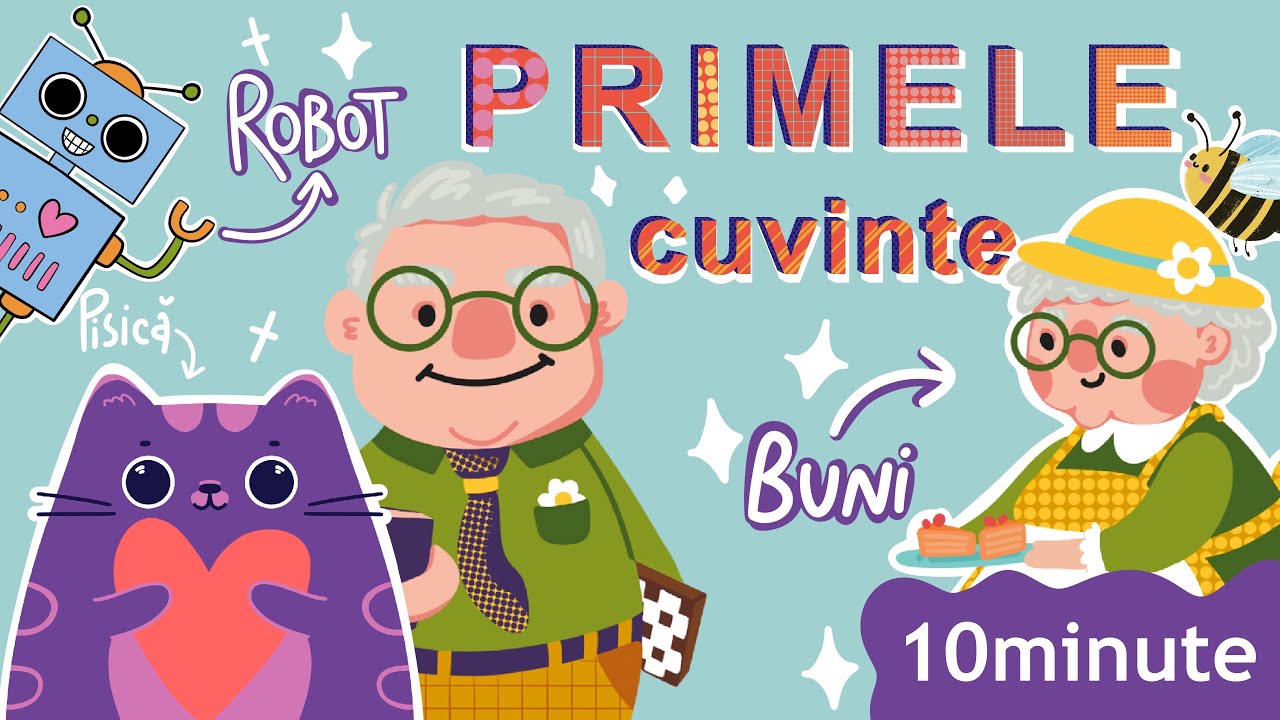 PRIMELE CUVINTE în limba română l Învățăm să vorbim I Pam Bebe | Desene ...