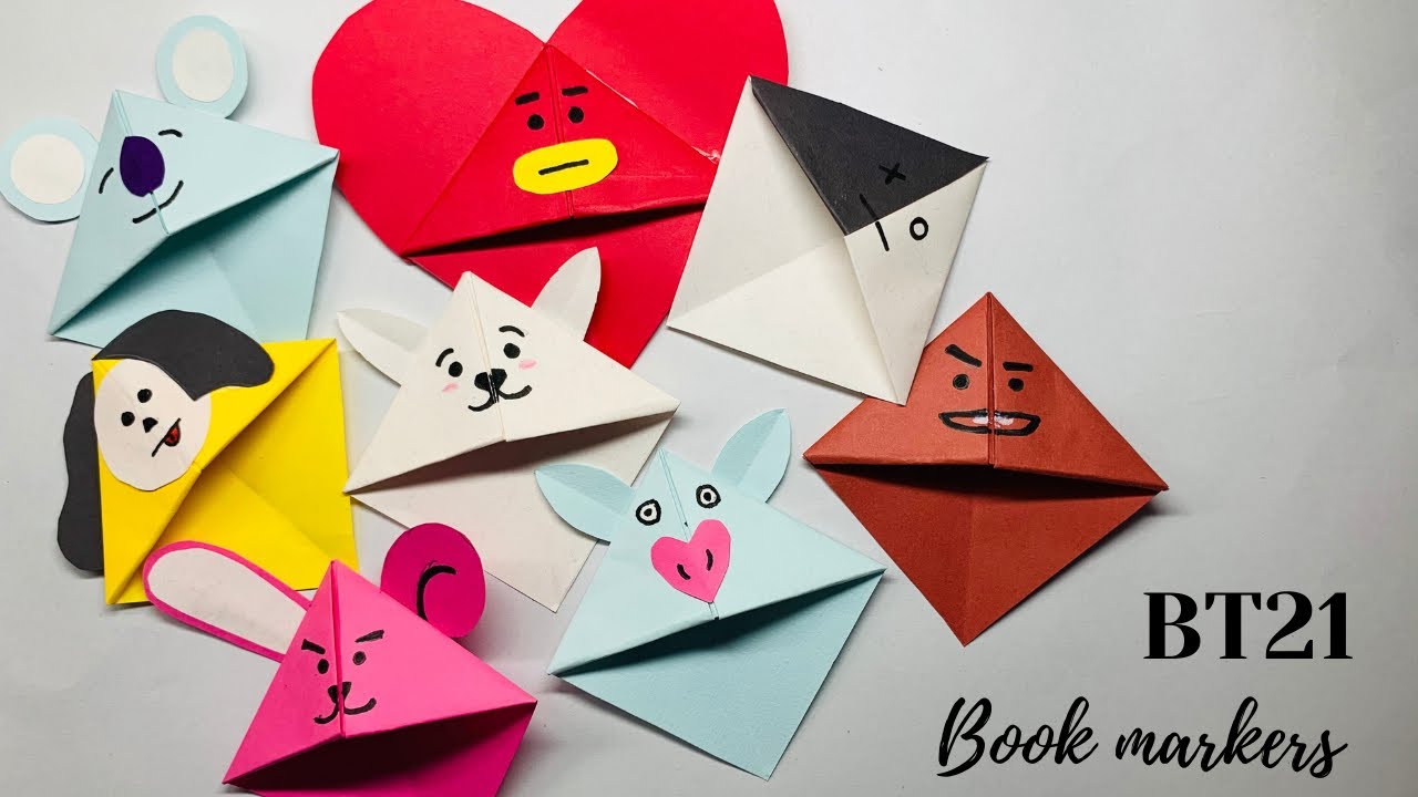 BT21 Book markers | BTS ARMY | DIY BookMarkers | BTS Crafts | BT12 ...