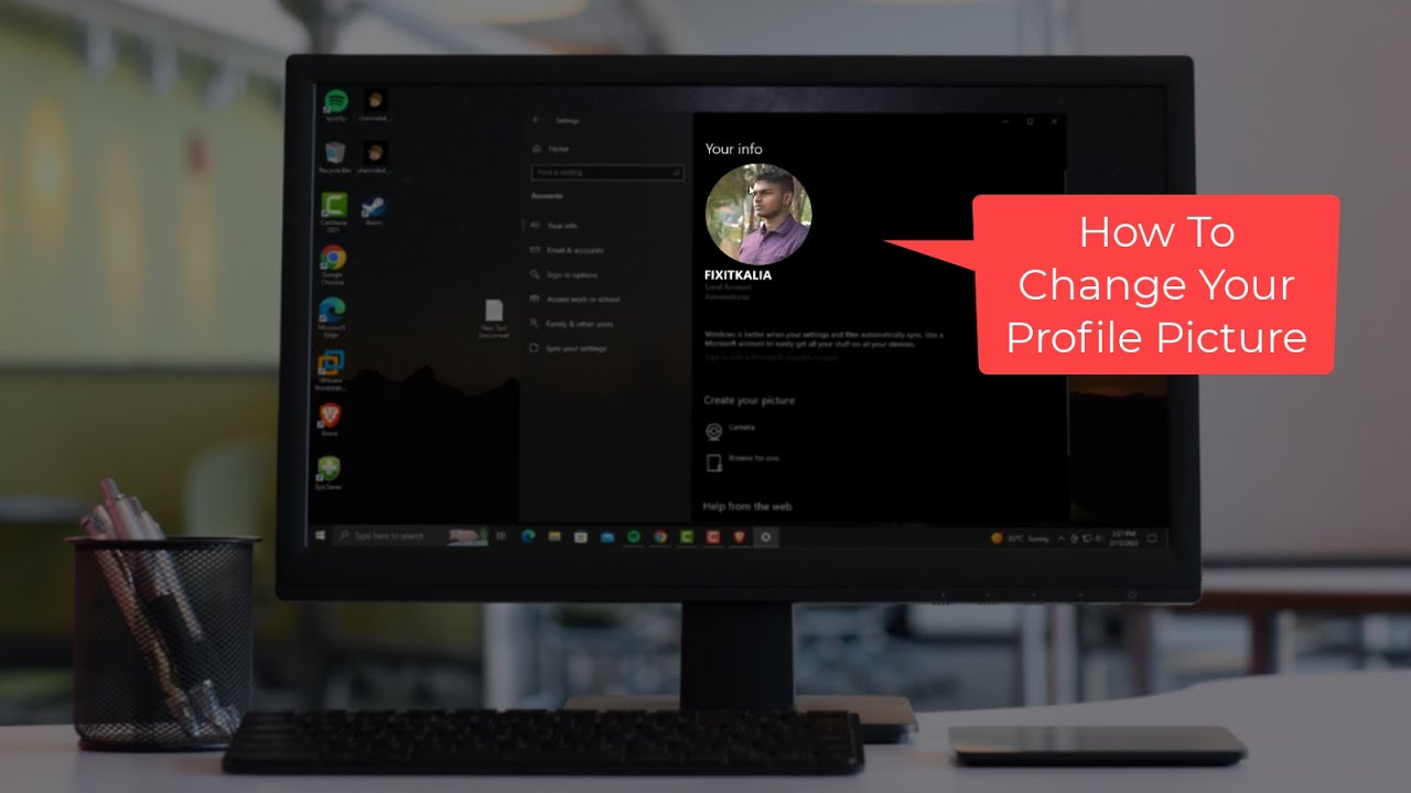 How To Change Your Profile Picture | Windows 10 - YouTube