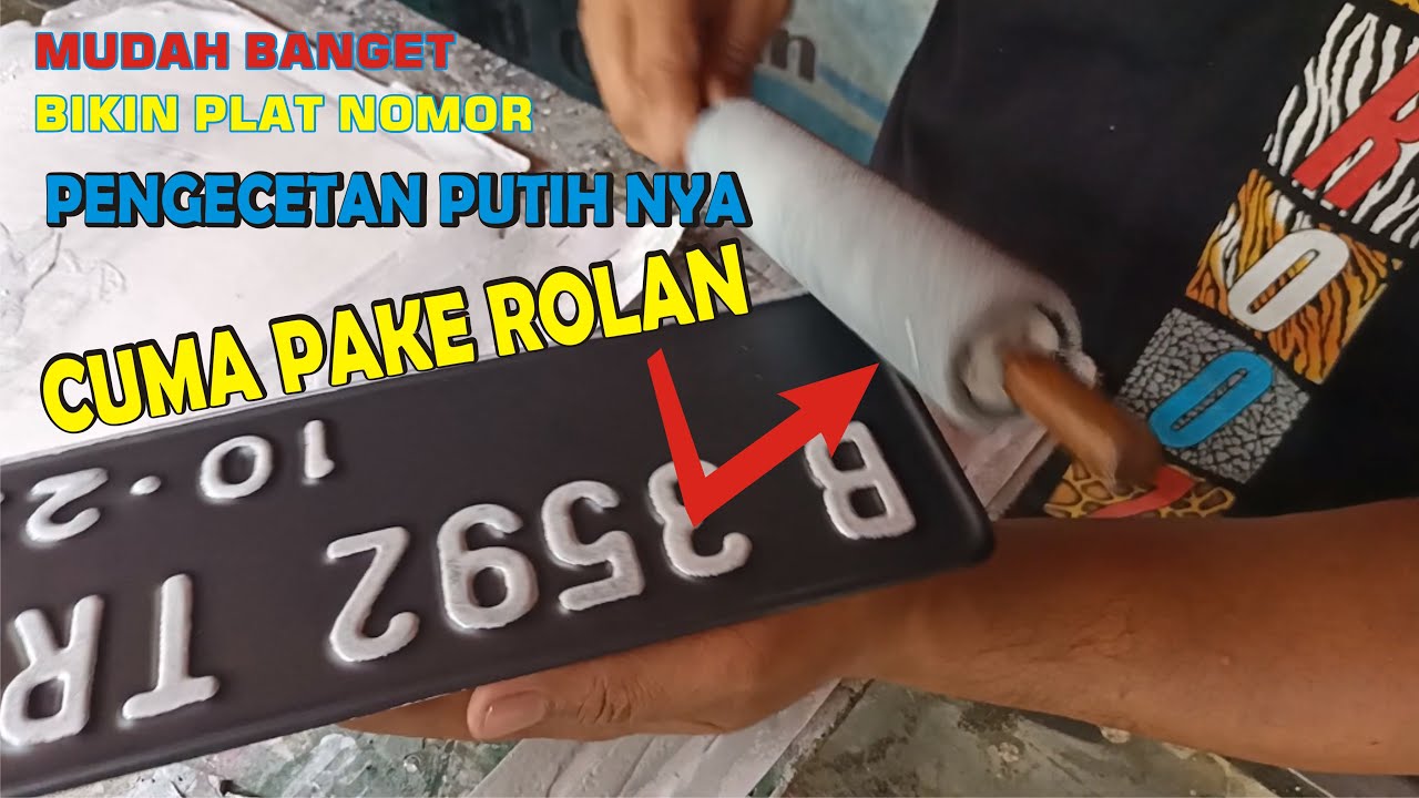 Cara mudah bikin plat nomor motor cepat dan hasil nya bagus - YouTube